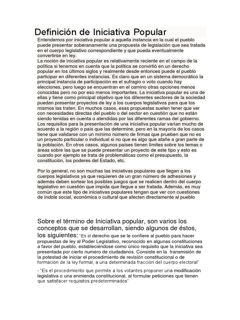 Definición de Iniciativa Popular Wod Wod Wod | PDF | Iniciativa ...