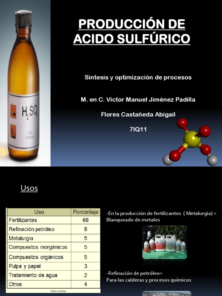 acido sulfúrico | Dióxido de azufre | Ácido sulfúrico