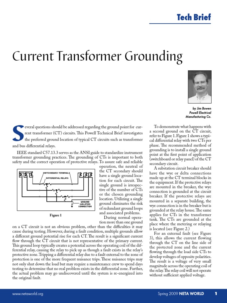 CT Grounding To Avoid Nuisance Tripping | PDF | Relay | Electric Power
