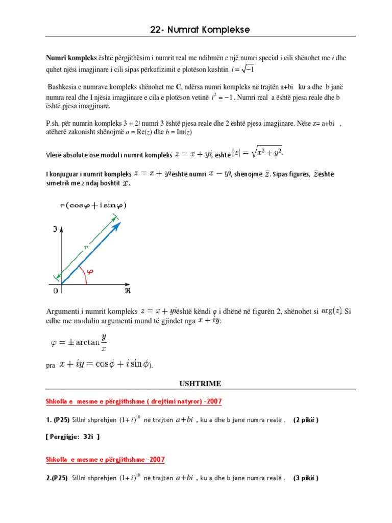 Teze: Numrat Kompleks | PDF