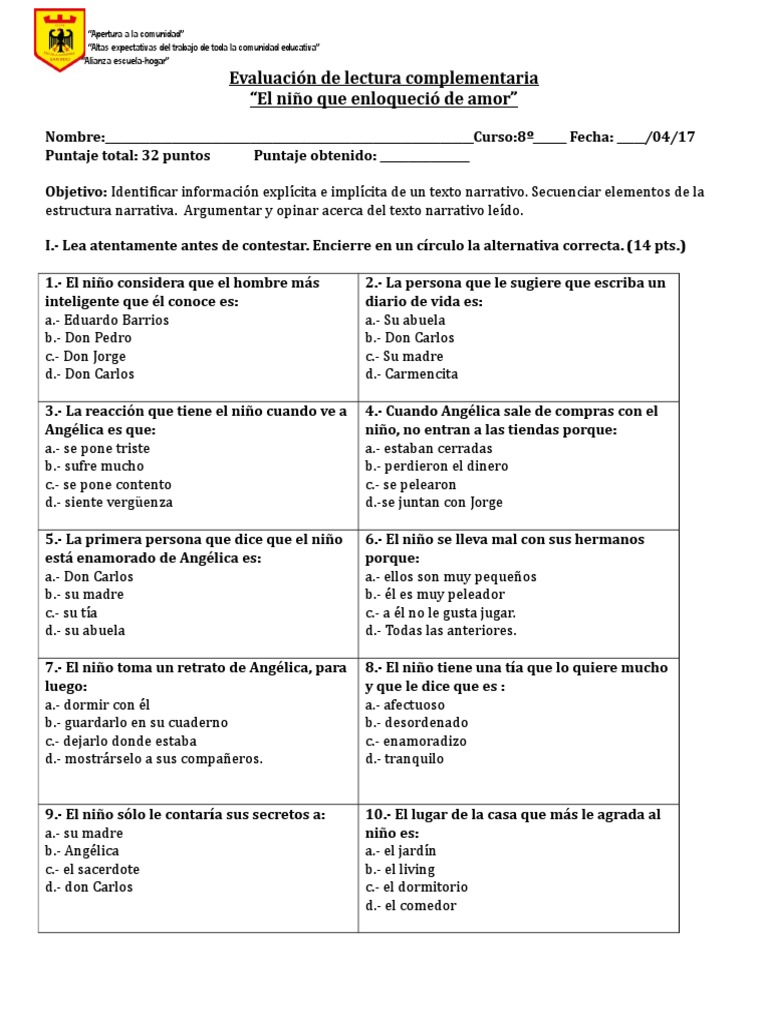Prueba El Nino Que Enloquecio de Amor | PDF | Ocio