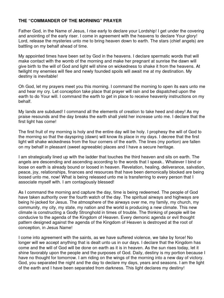 Commander Prayer | Download Free PDF | Heaven | Kingship And Kingdom Of God