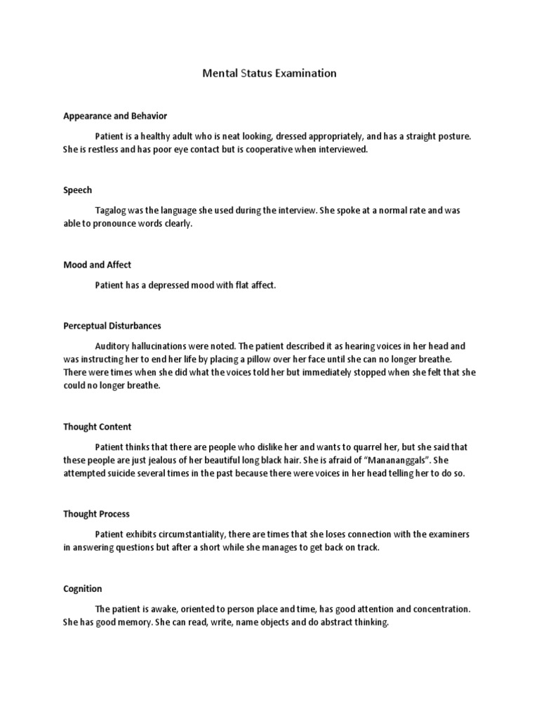 Mental Health Assessment Summary | PDF | Self-Improvement