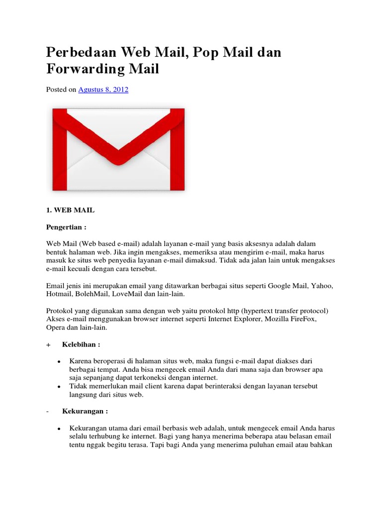 Perbandingan Web Mail dan POP Mail | PDF | Komputer
