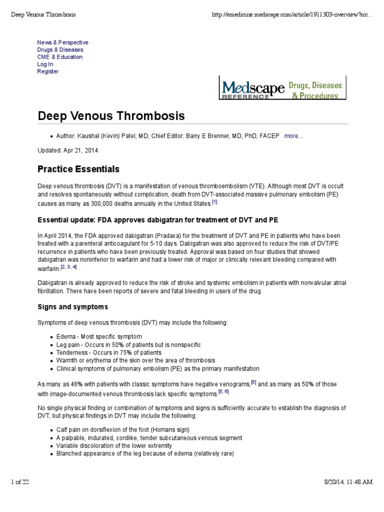 Deep Venous Thrombosis | Download Free PDF | Thrombosis | Radiology