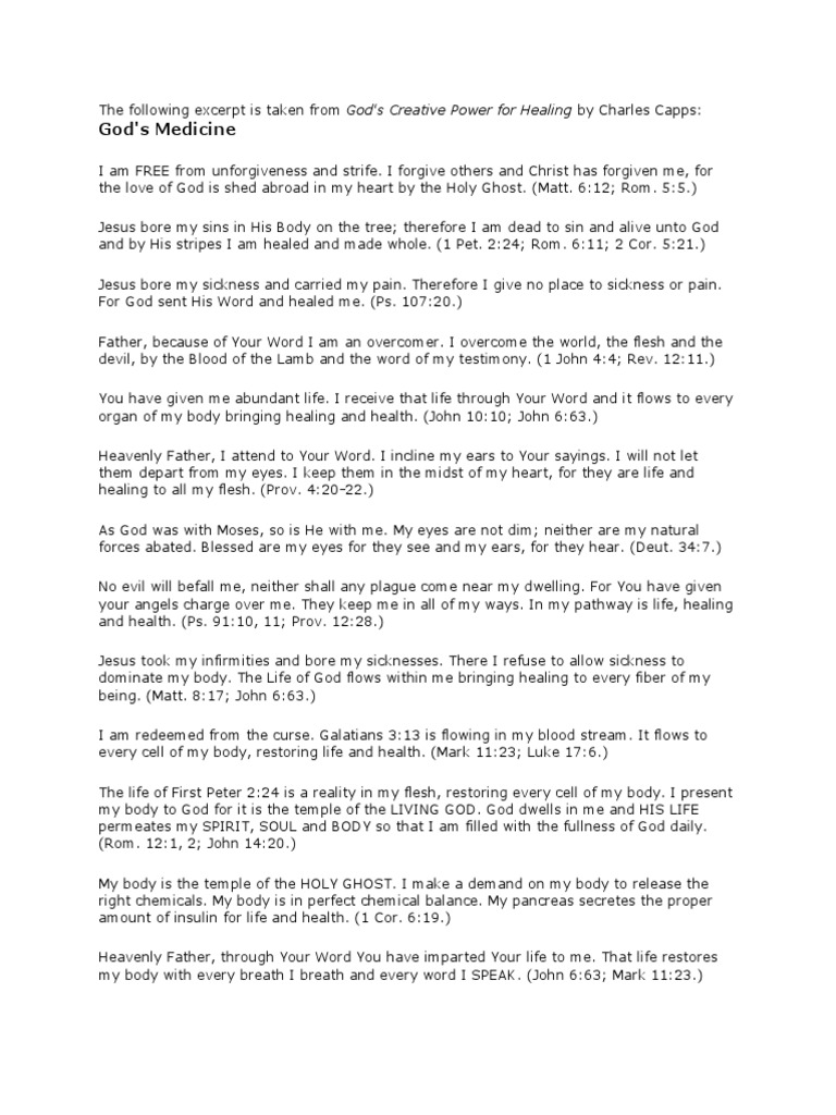 Healing Confession Sheet | PDF | God The Father | Confession (Religion)