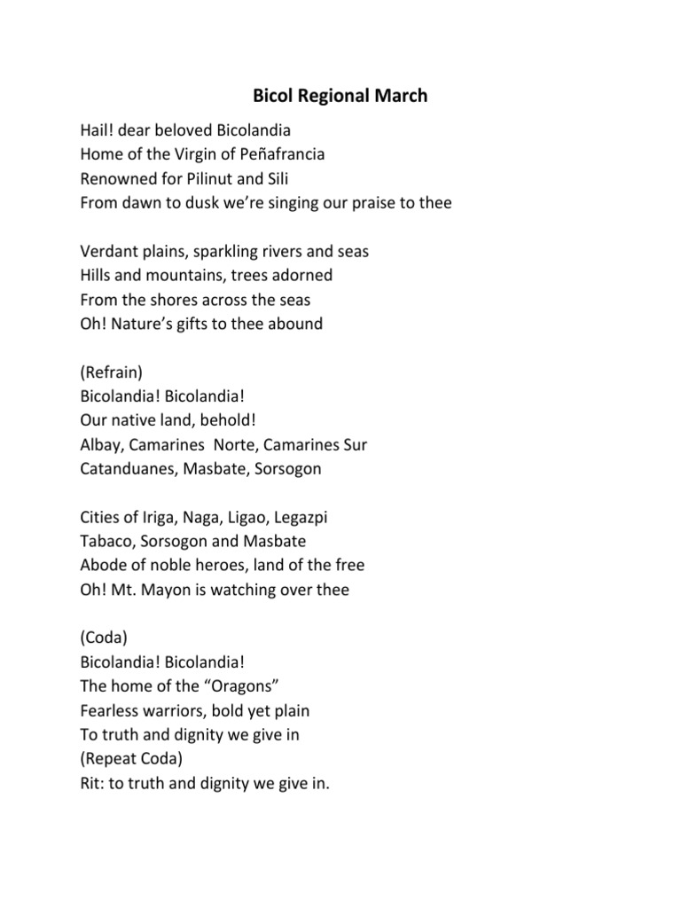 Bicol Regional March | PDF