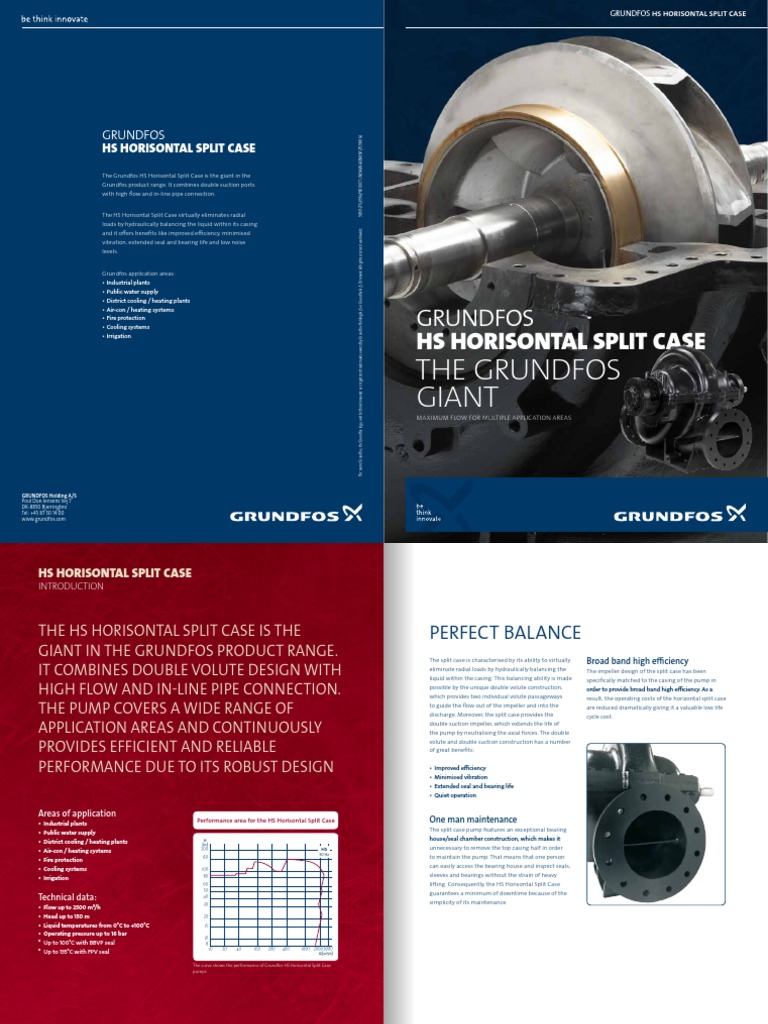 Grundfos Hs Horisontal Split Case | PDF | Pump | Bearing (Mechanical)