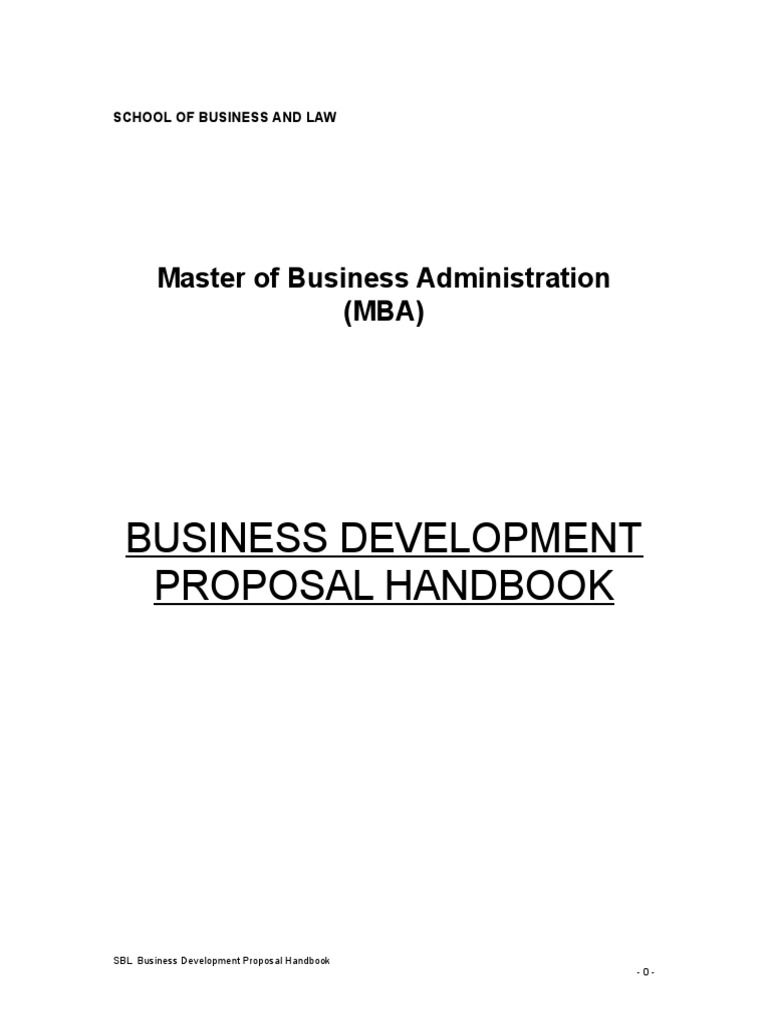 Mba SBL BDP Handbook | PDF | Feasibility Study | Strategic Management