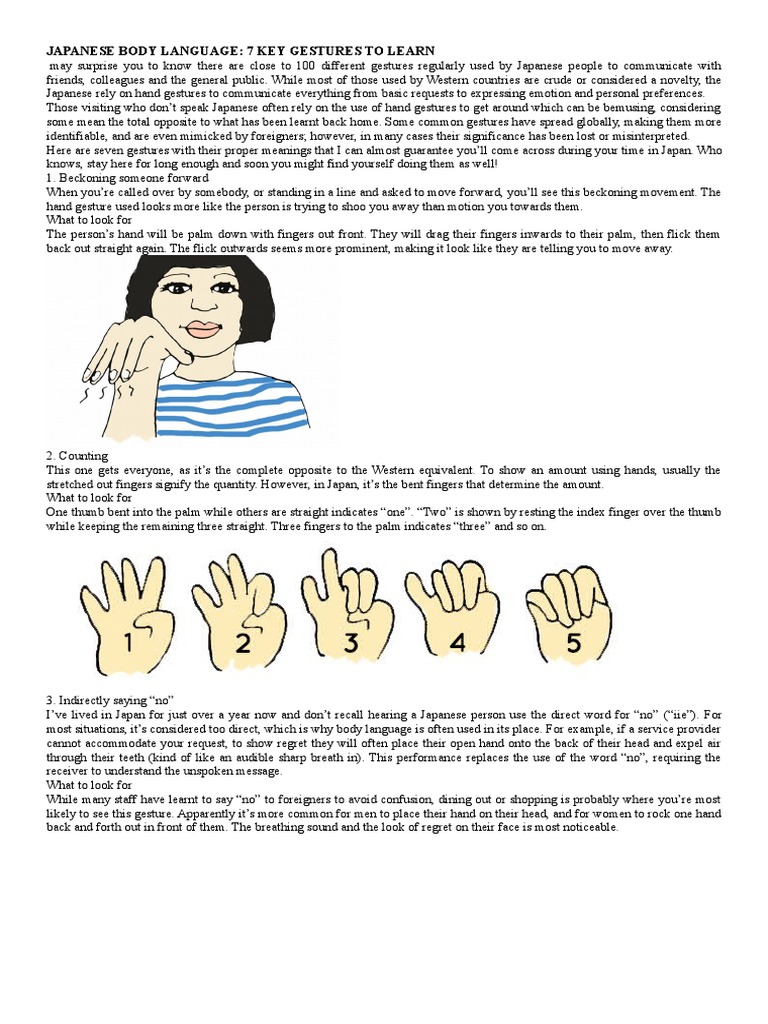 Hand Gestures In Japan