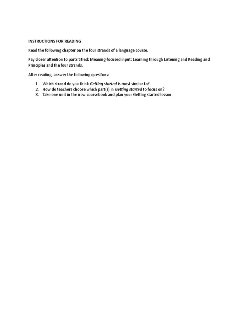 Language Course Strands Guide | PDF