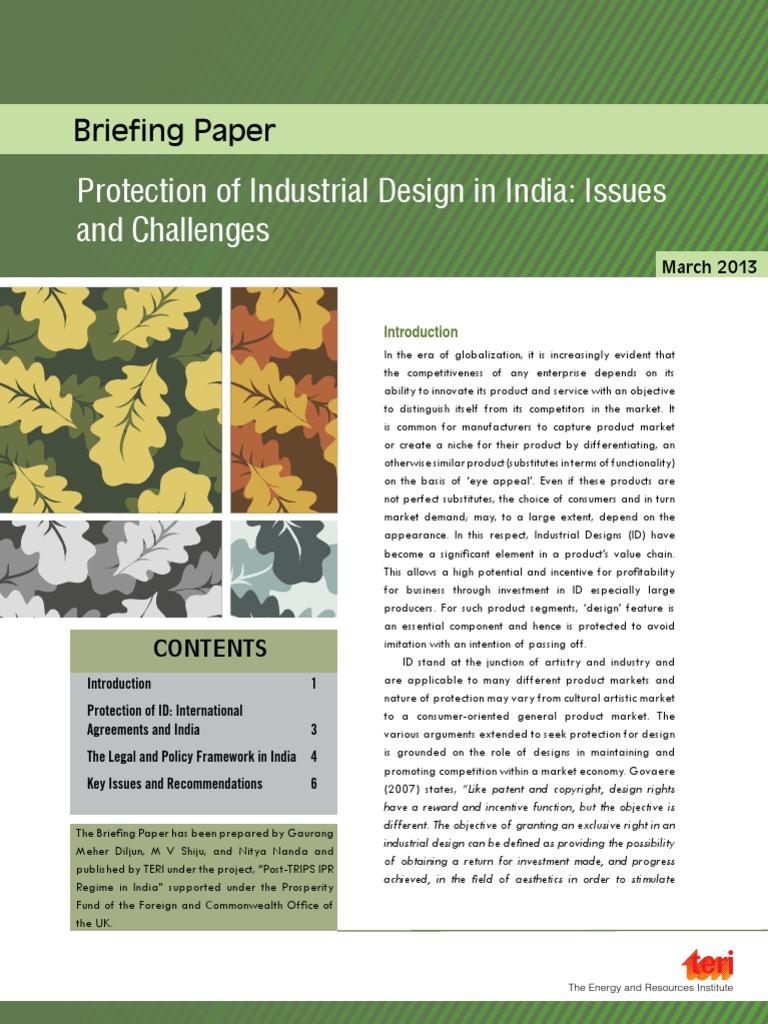 Briefing Paper Industrial Designs | PDF | Intellectual Property | Trips ...