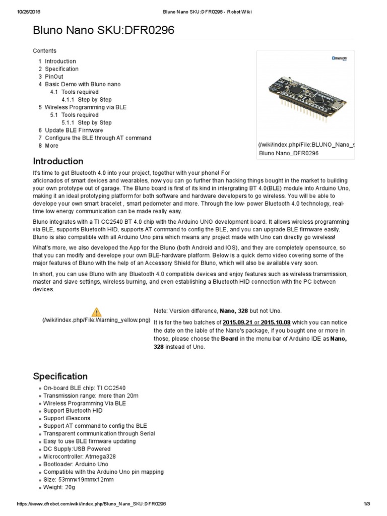 Bluno Nano | PDF | Arduino | Bluetooth