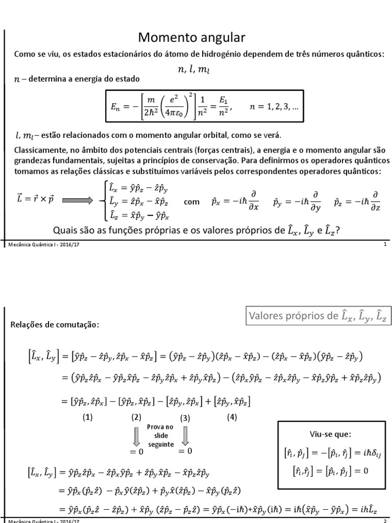 Momento Angular Orbital B&W | PDF | Momento Angular | Mecânica Quântica