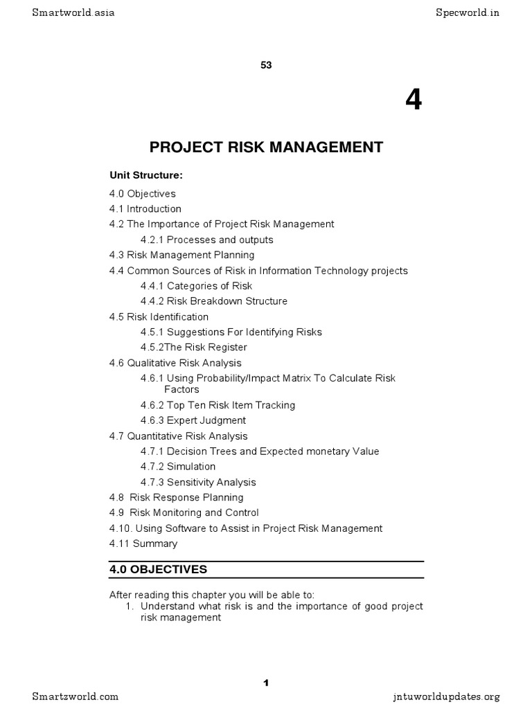 Software Project Management - Risk Management | PDF | Risk Management ...