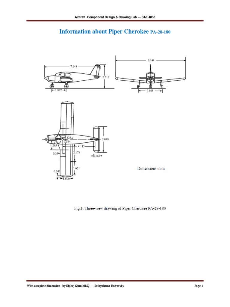 Information About Piper Cherokee: Aircraft Component Design & Drawing ...