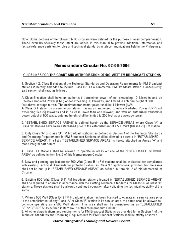 Memorandum Circulars | Voice Over Ip | Internet Service Provider