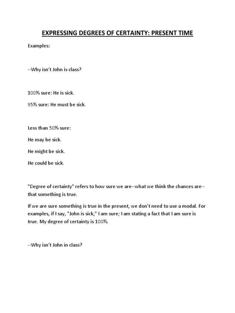 Expressing Degrees of Certainty | PDF