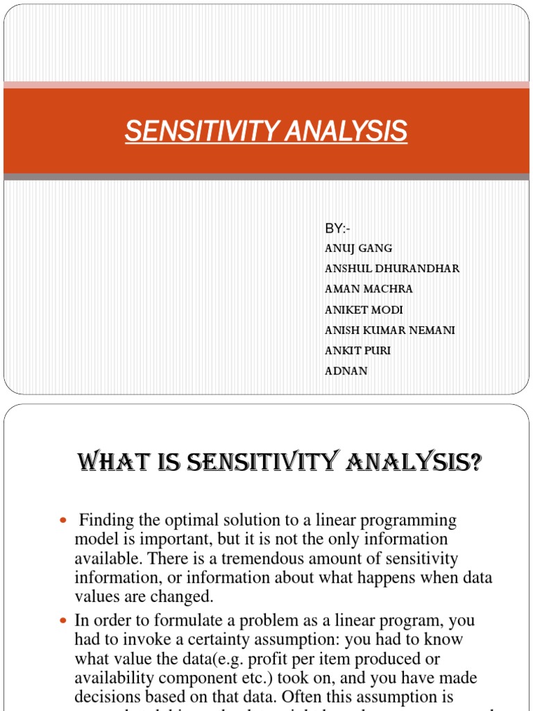 Sensitivity Analysis | Sensitivity Analysis | Profit (Accounting)