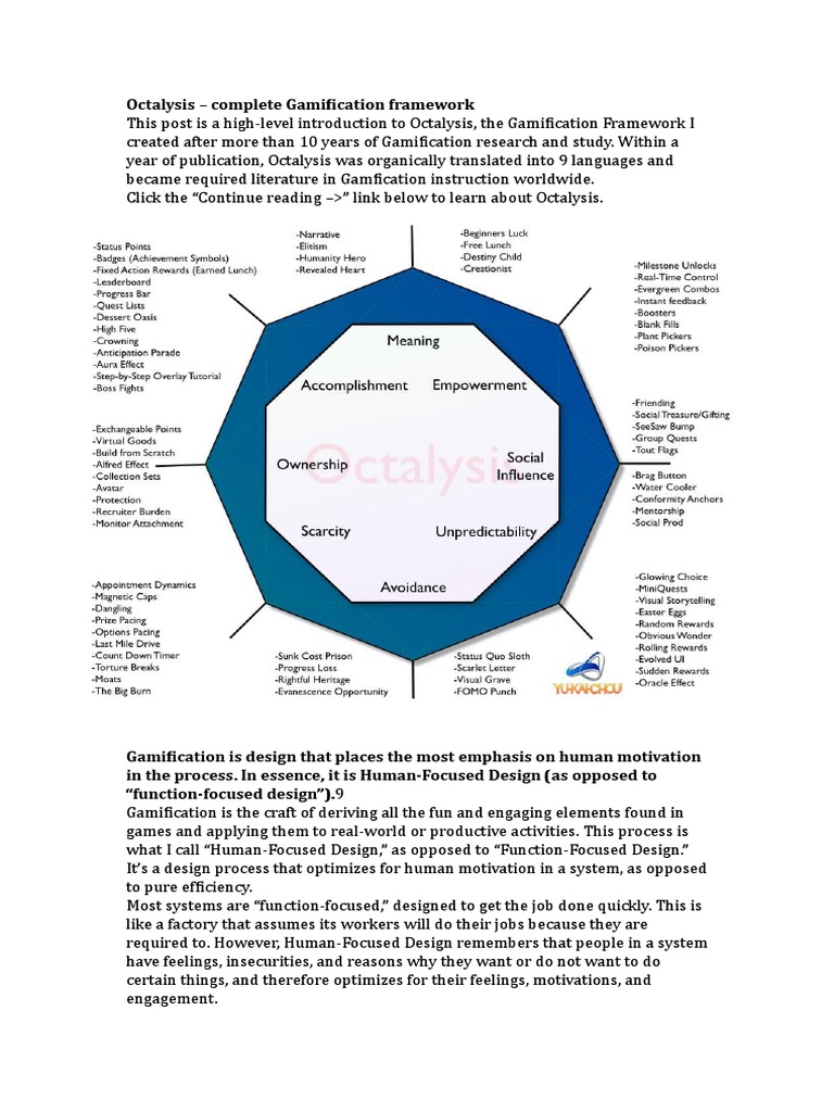 Octalysis - Complete Gamification Framework | PDF | Action (Philosophy ...