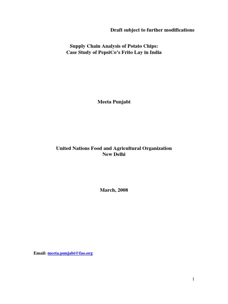 PepsiCo Potato Contract Farming in India | PDF | Potato | Pepsi Co
