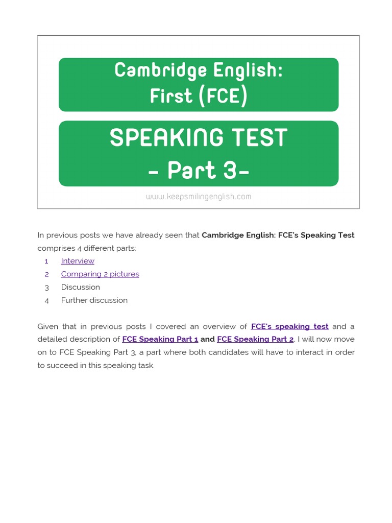 FCE+Speaking+Part+3 | Communication | Cognition