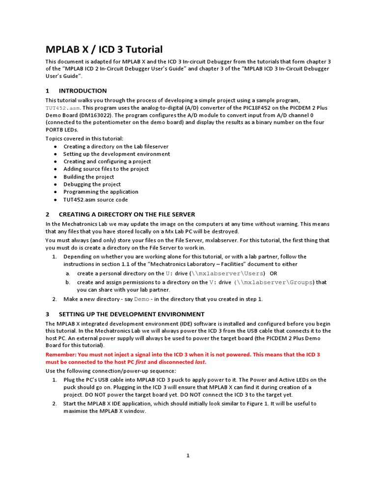MPLABX ICD3 Tutorial PDF | PDF | Computer File | Integrated Development ...