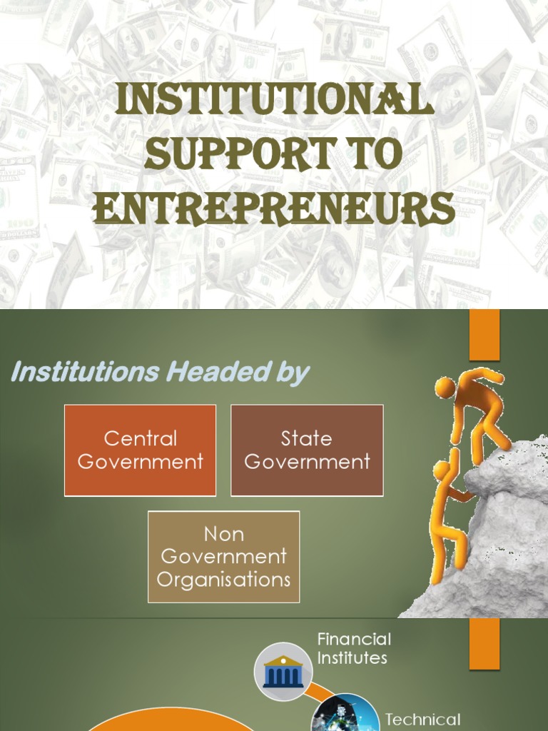Institutional Support For Entrepreneures | PDF | Banks | Financial Services