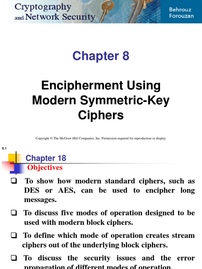 Encipherment Using Modern Symmetric-Key Ciphers | PDF | Cipher | Secure ...