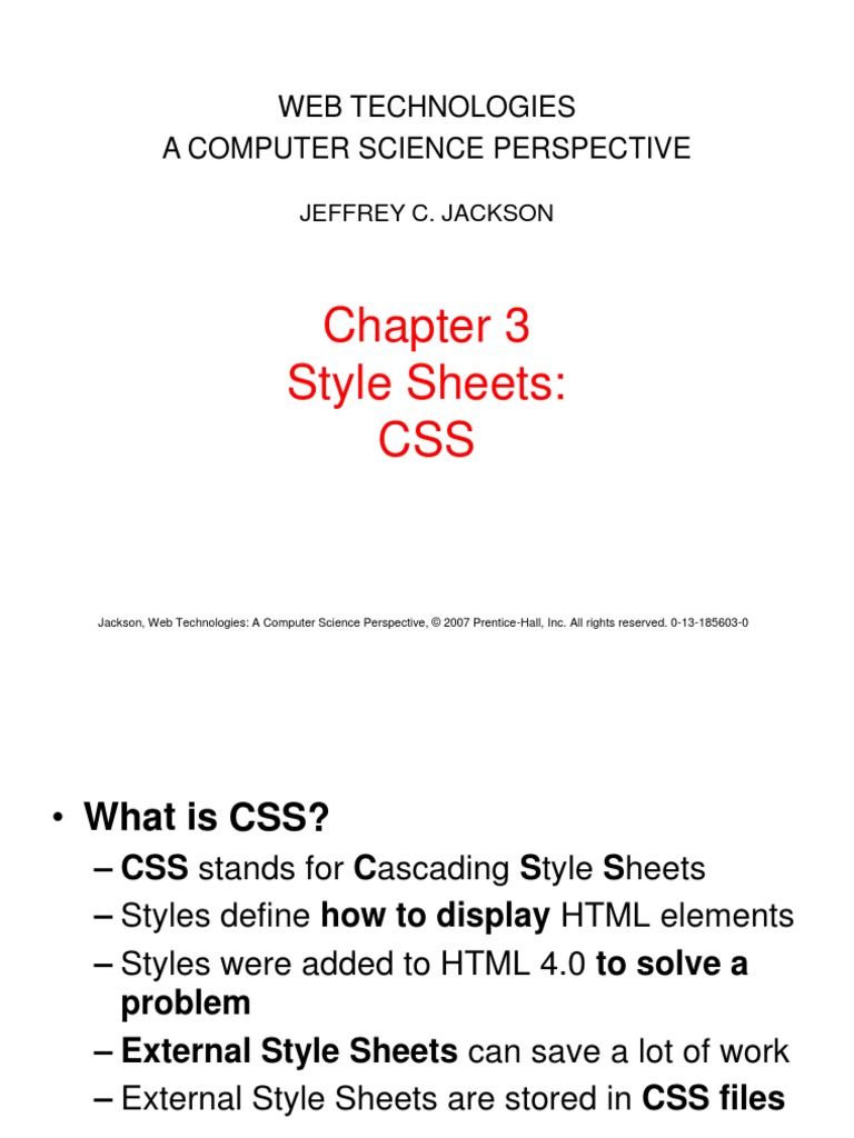 Style Sheets: CSS: Web Technologies A Computer Science Perspective ...
