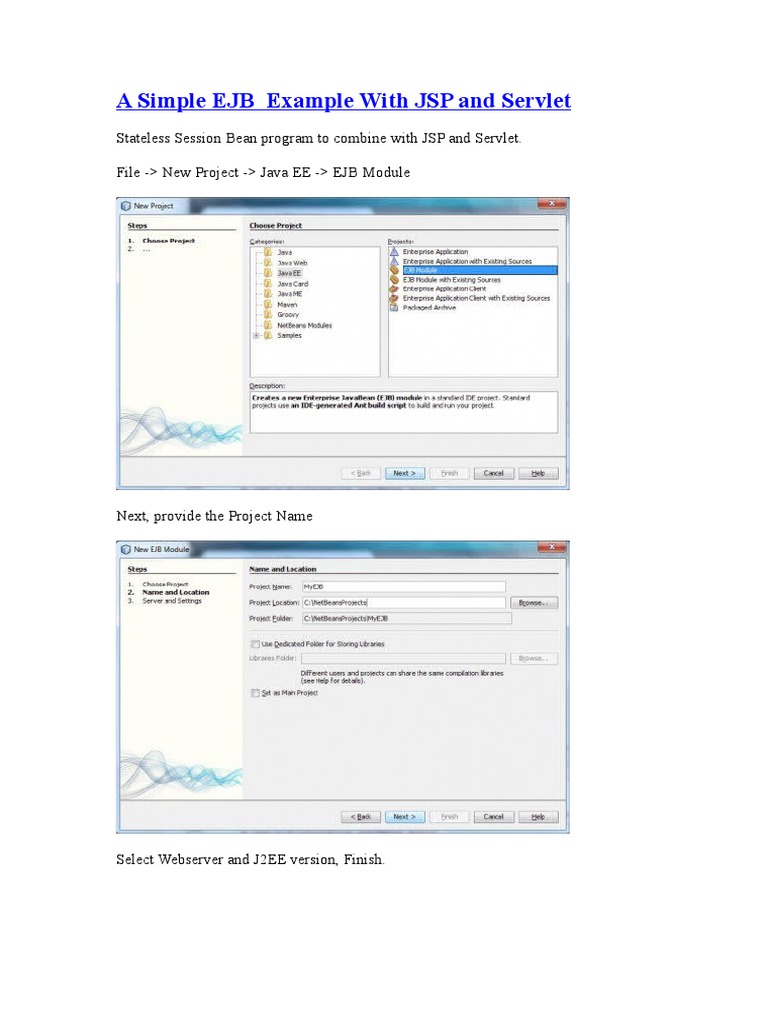 EJB Example With JSP and Servlet | PDF | Java Servlet | Enterprise Java Beans
