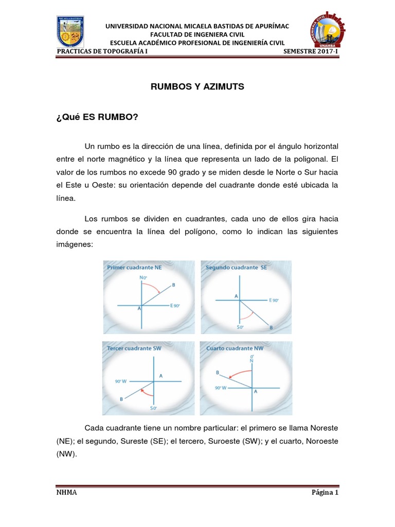 Rumbo y Azimut | PDF | Azimut | Geofísica