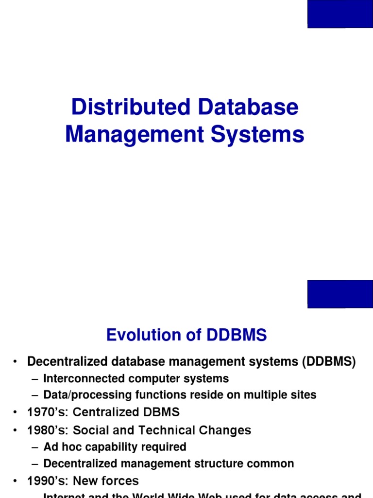Distributed Database Management Systems Pdf Databases Database Transaction