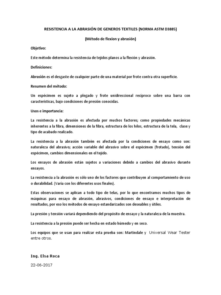 Resistencia Textil a Abrasión ASTM D3885 | PDF