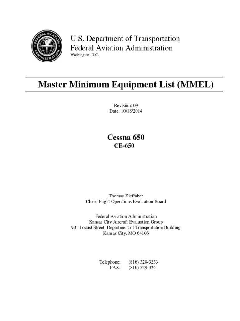Ce-650 Mmel | PDF | Aviation | Aeronautics