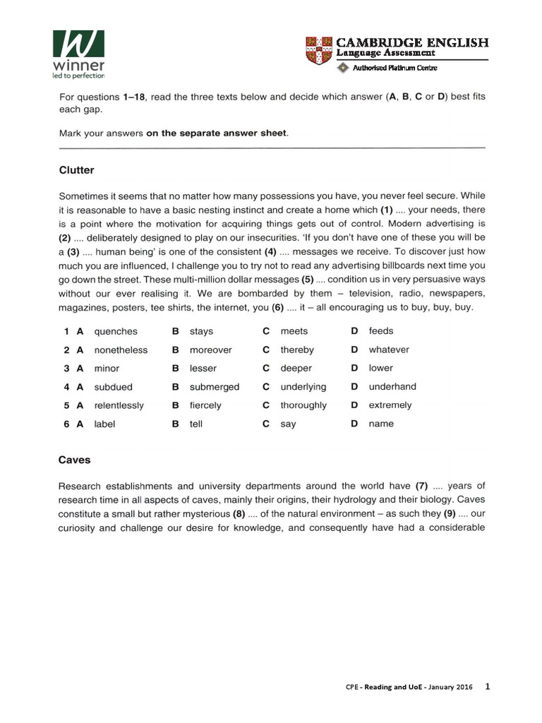 CPE - Reading and UoE - January 2016 | PDF
