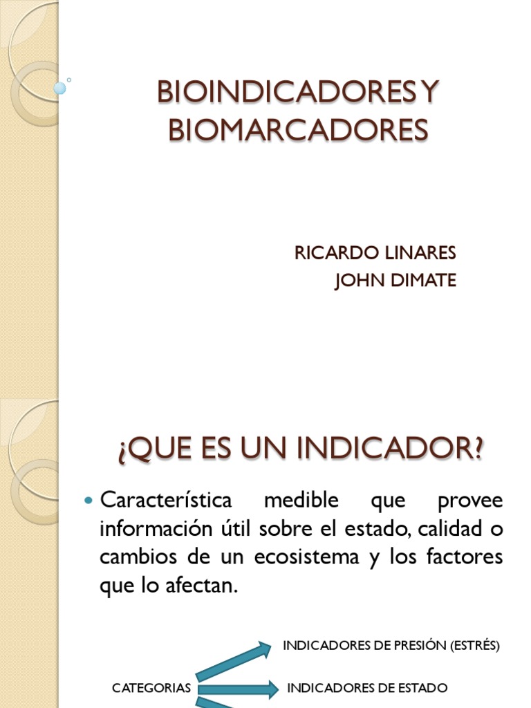Bioindicadores y Biomarcadores | PDF | Estrés (biología) | Entorno natural