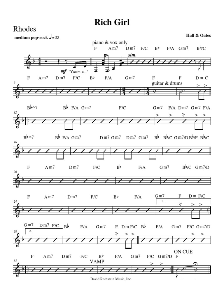 Rich Girl Piano PDF | PDF