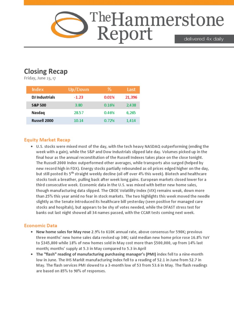Closing Recap: Index Up/Down % Last | PDF | West Texas Intermediate ...