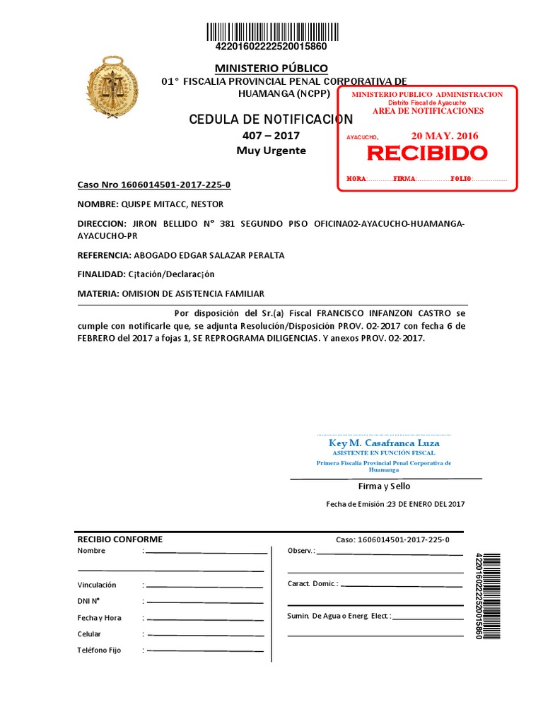 Cedulas de Notificación | PDF