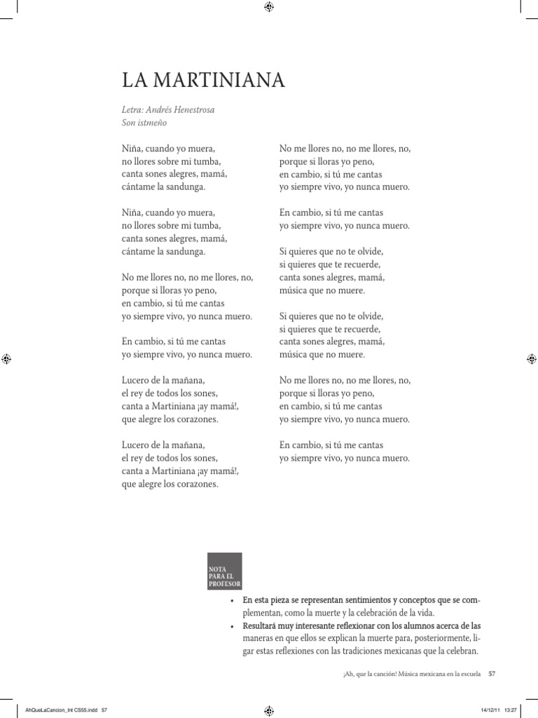 Letra y significado de La Martiniana | PDF | Ocio | Entretenimiento ...