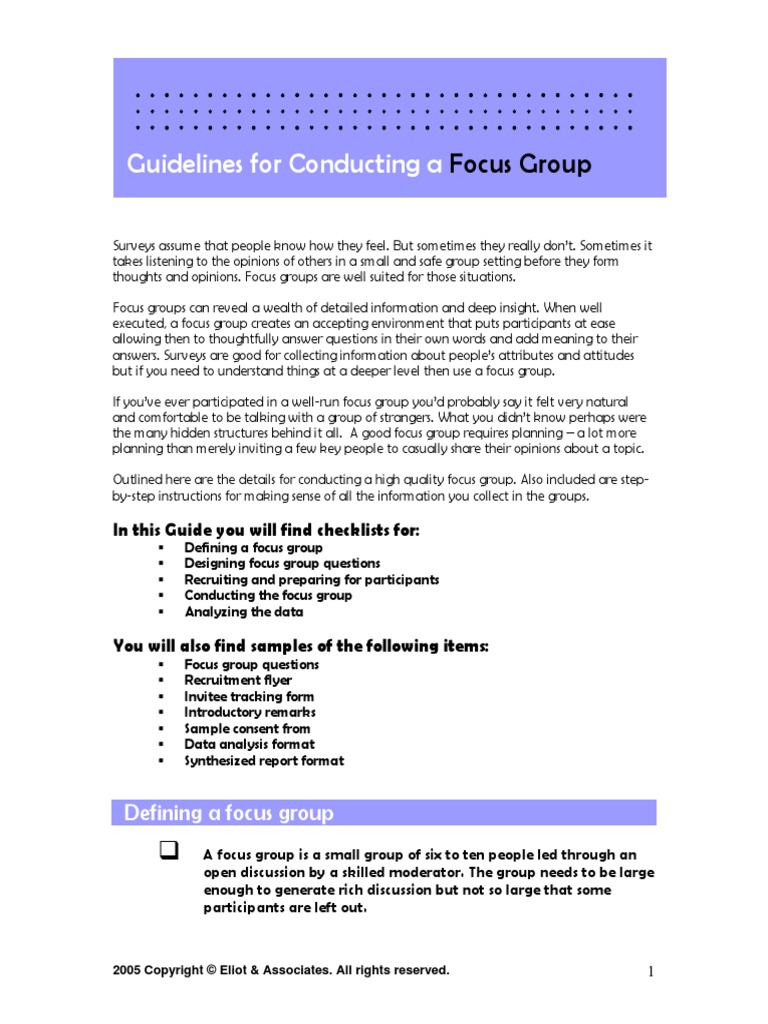How To Conduct A Focus Group PDF | PDF | Focus Group | Data Analysis