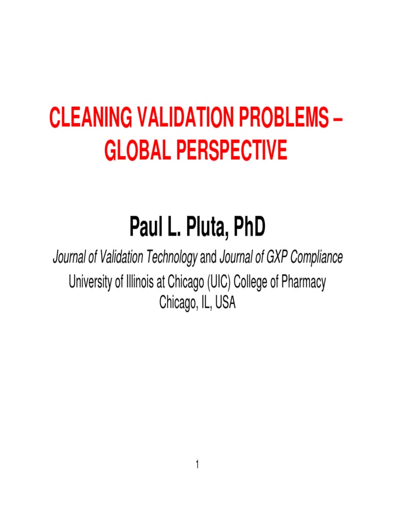 Cleaning Validation Problems - Global Perspective | PDF | Solubility | Ph