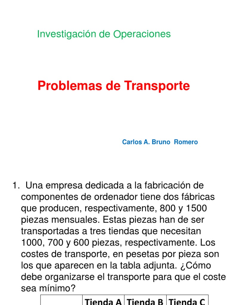 Problemas De Transporte Pdf Aeropuerto Transporte