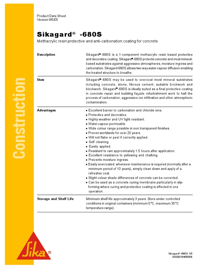 Sika PDS_E_Sikagard -680 S | Concrete | Coating