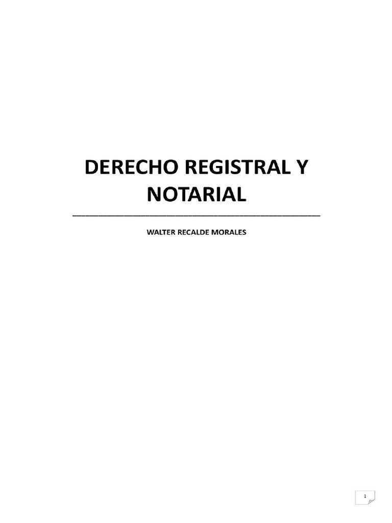Derecho Notarial y Registral | PDF