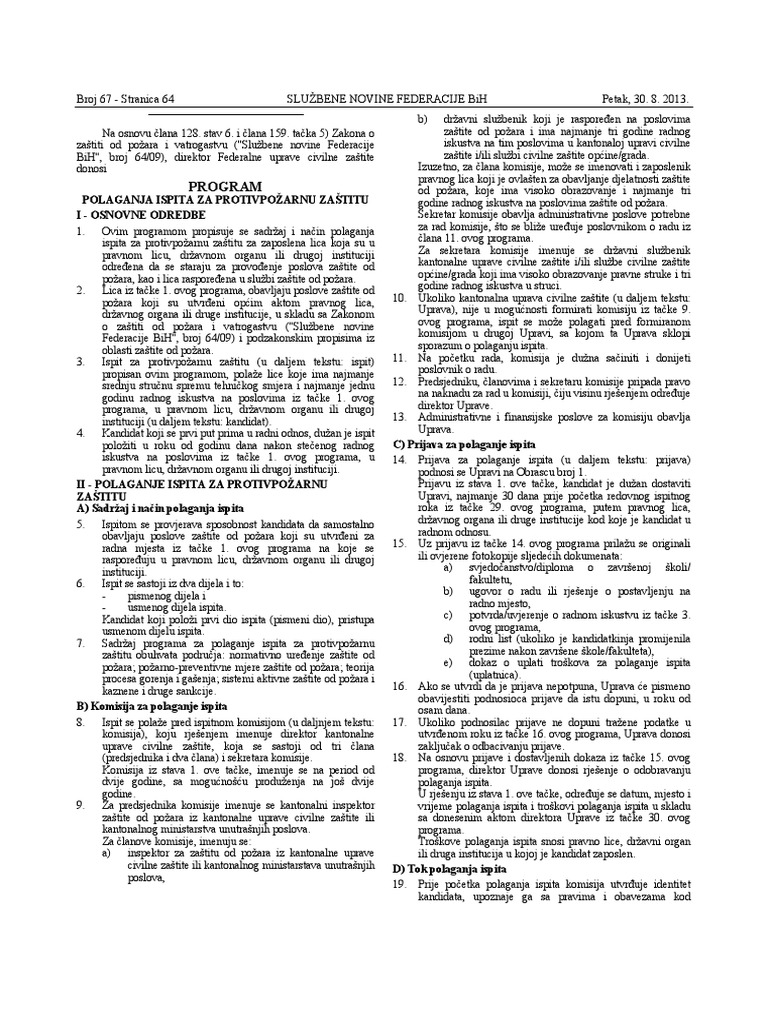 Program Polaganja Ispita Za PPZ | PDF