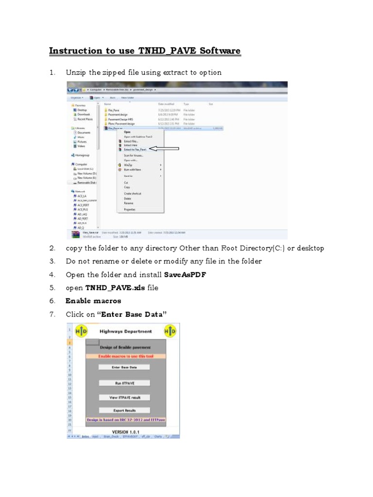 Instructions IITPAVE PDF | PDF | Zip (File Format) | Computer File