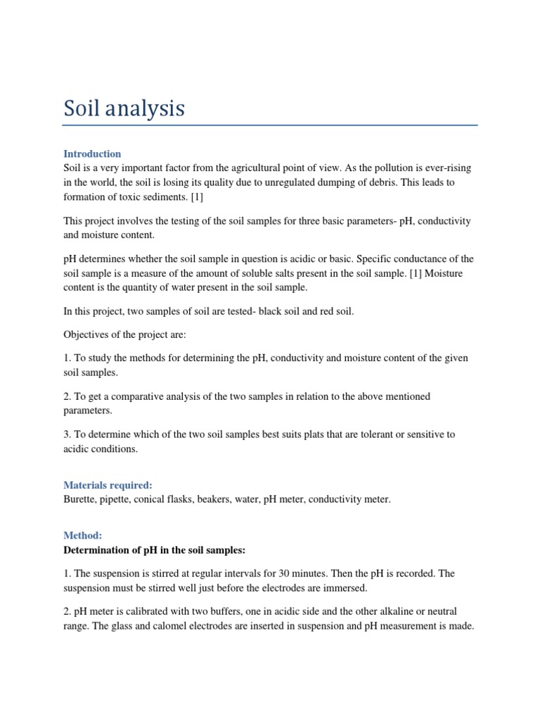 Soil Analysis | PDF | Soil | Ph