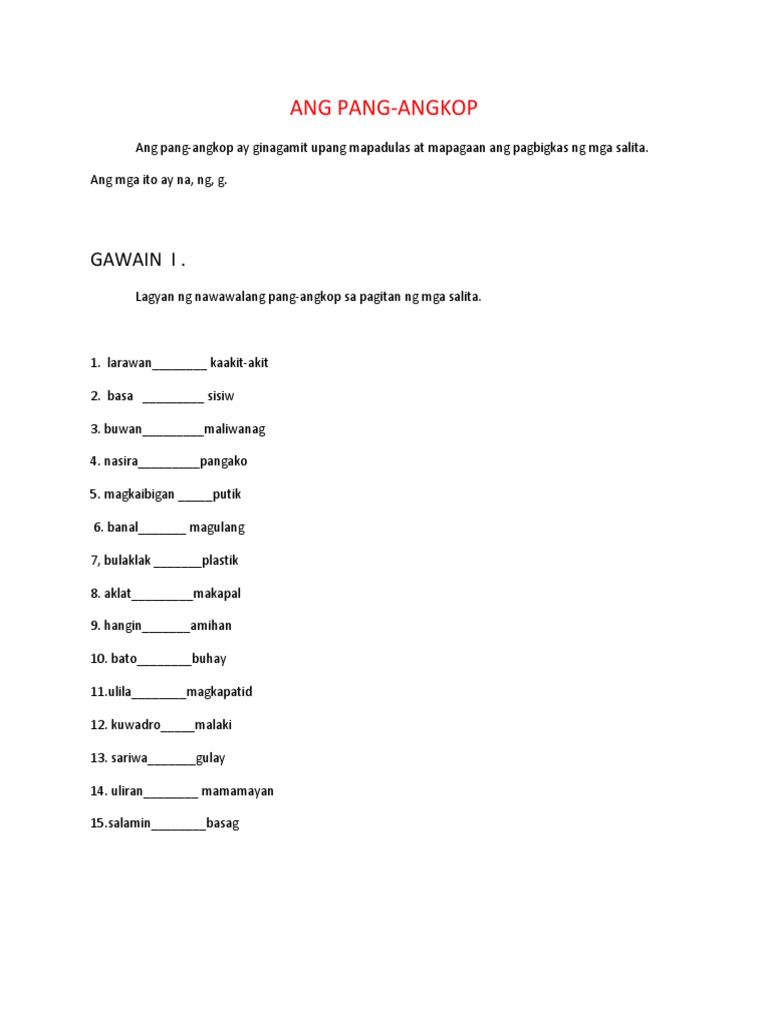 Ang Pang Angkop | PDF